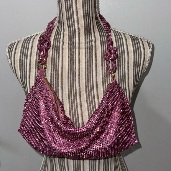 Bags | Pink Rhinestone Handbag | Poshmark